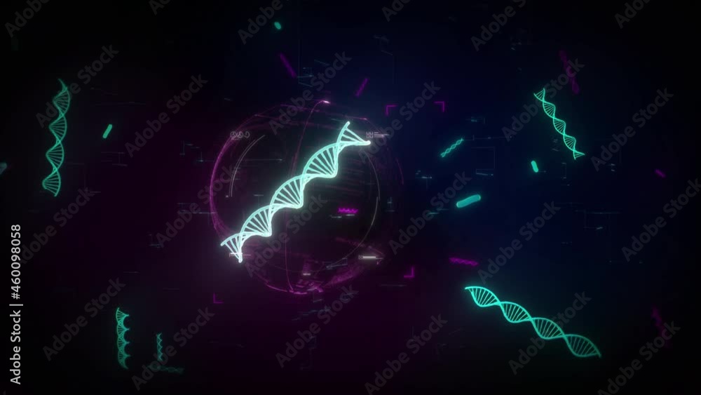Genetic Code Of A Dna Chain Rotating Model In A Sphere Background ...