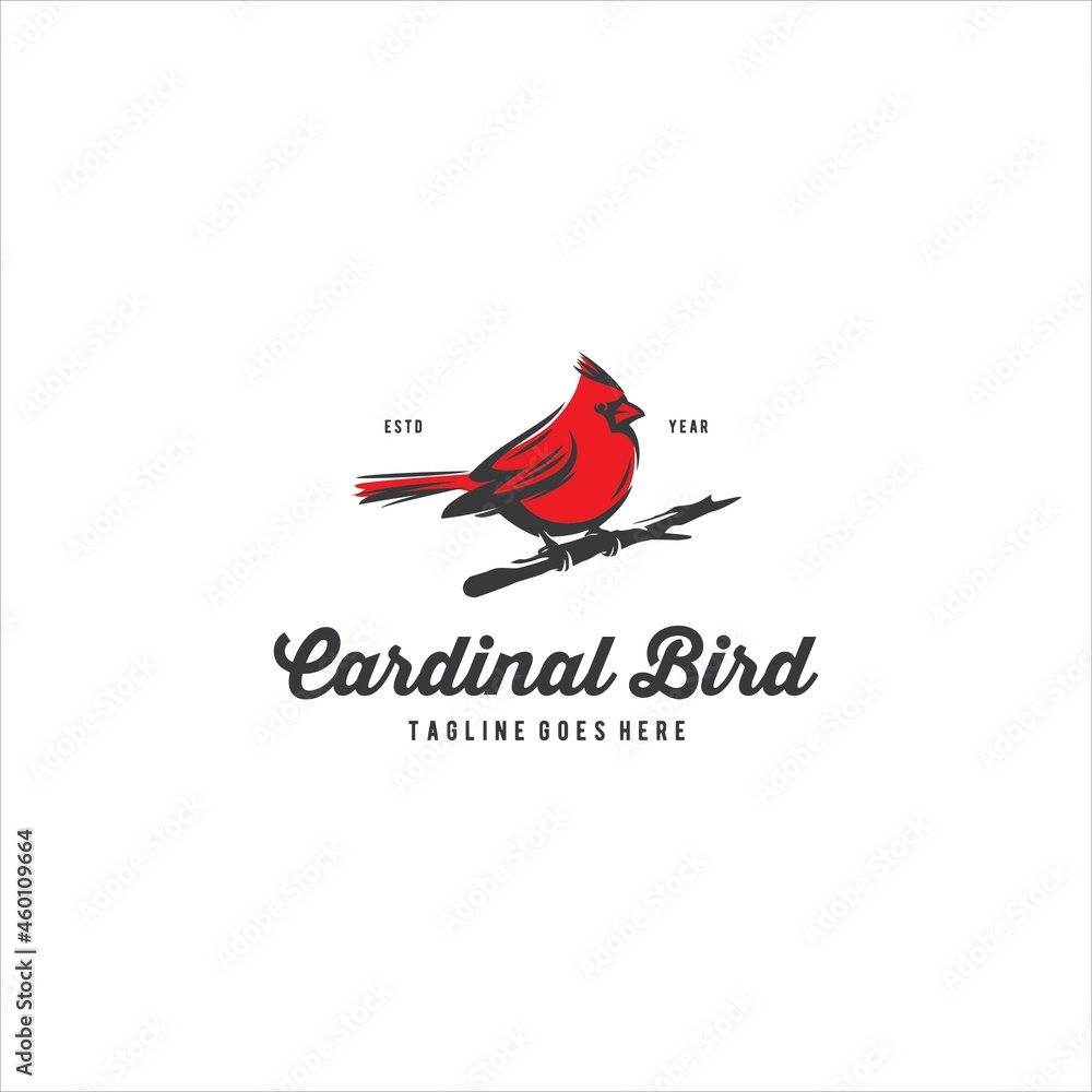 Cardinal Bird Logo Design Vector Image Stock Vector | Adobe Stock