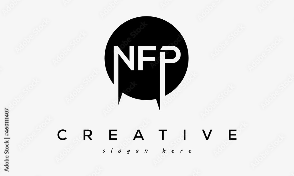 NFP creative circle letters logo design victor Stock Vector | Adobe Stock