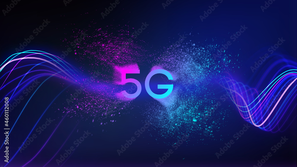 5g network technology background. Vector 5g data transfer concept. EPS ...
