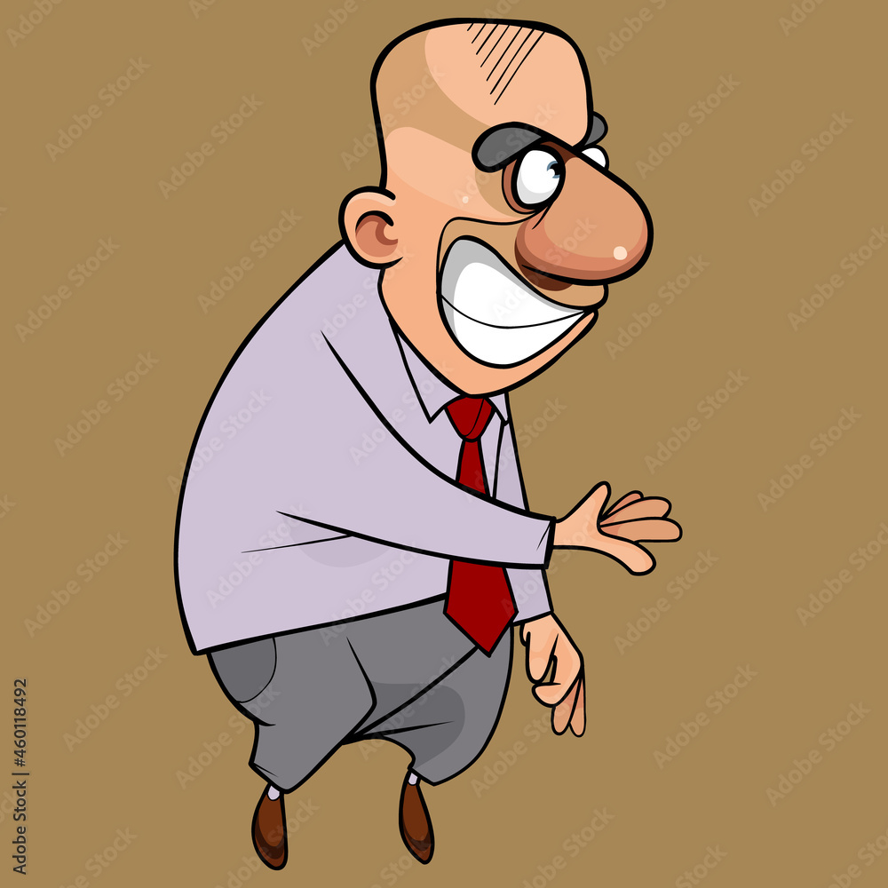 cartoon smiling man holding out his hand begging gesture Stock Vector ...