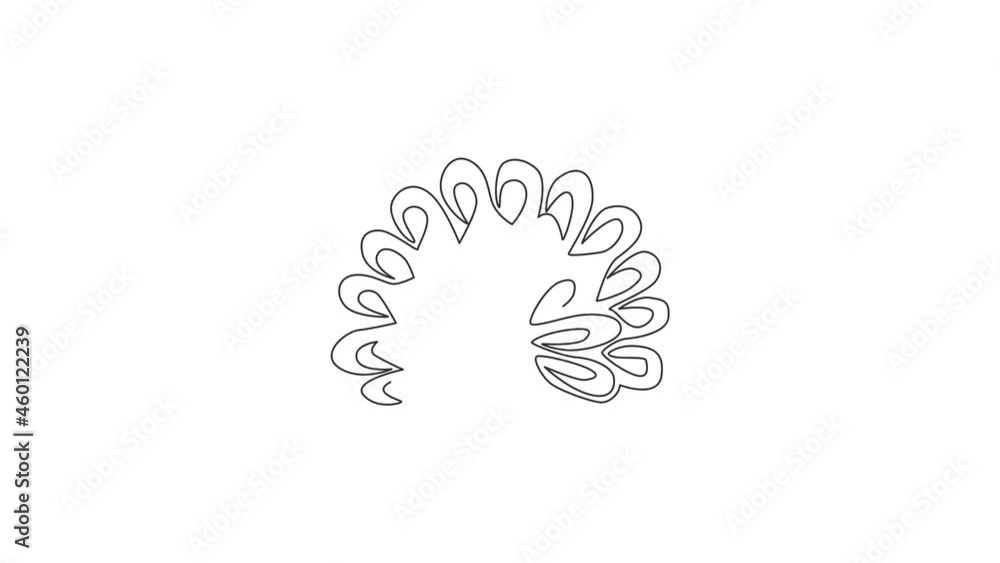 Animation of one single line drawing of beautiful peacock for company ...
