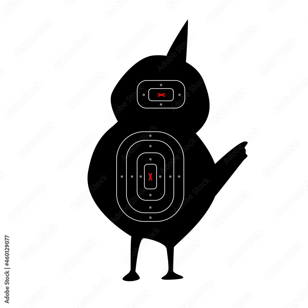 Gun shooting targets. Bird shape. Aim and goal, target for sniper ...