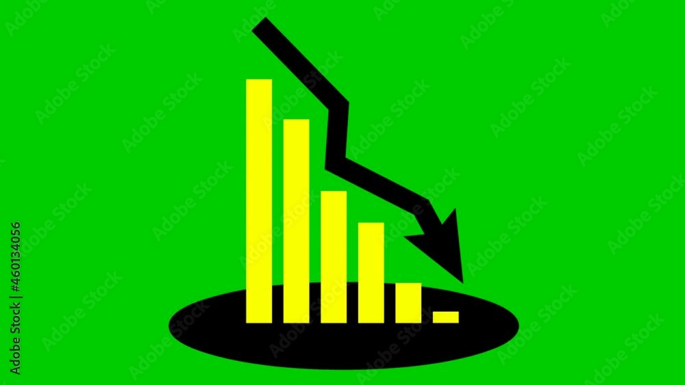 Vidéo Stock Animated yellow chart of financial decline with a trend ...