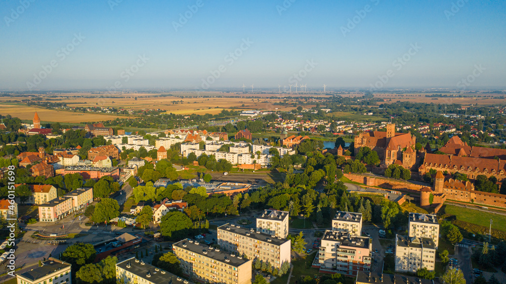 Malbork,Poland. Aerial photo from drone to Medieval Malbork ( Zamek w ...
