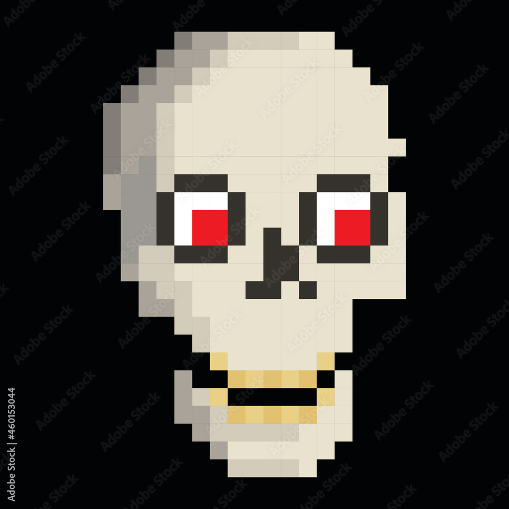 Skull Pixel Art Stock Photo | Adobe Stock
