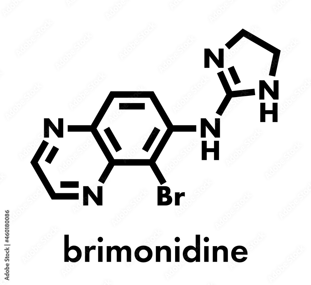 Brimonidine alpha2-adrenergic drug molecule. Used in treatment of open ...