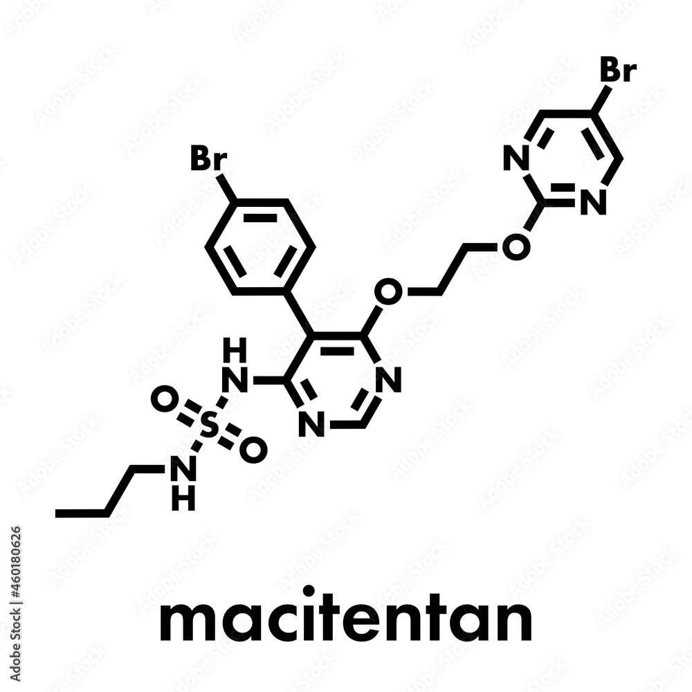 Macitentan pulmonary arterial hypertension drug molecule. Belongs to ...