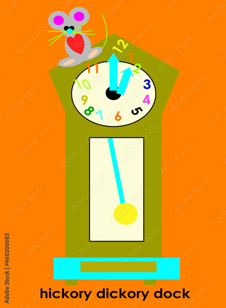 Mouse Ran Up The Clock Clipart Cute