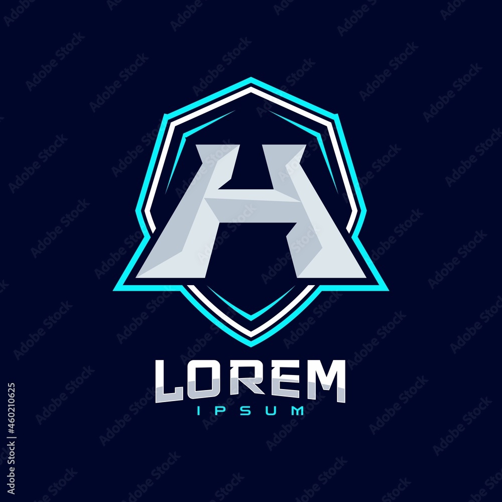Letter H Gaming Sport Team Logo Design Stock Vector | Adobe Stock