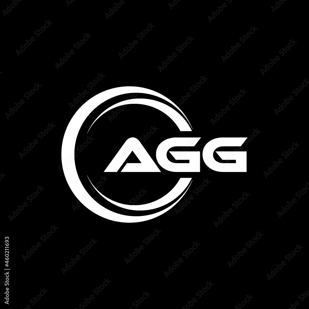 AGG letter logo design with black background in illustrator, vector ...