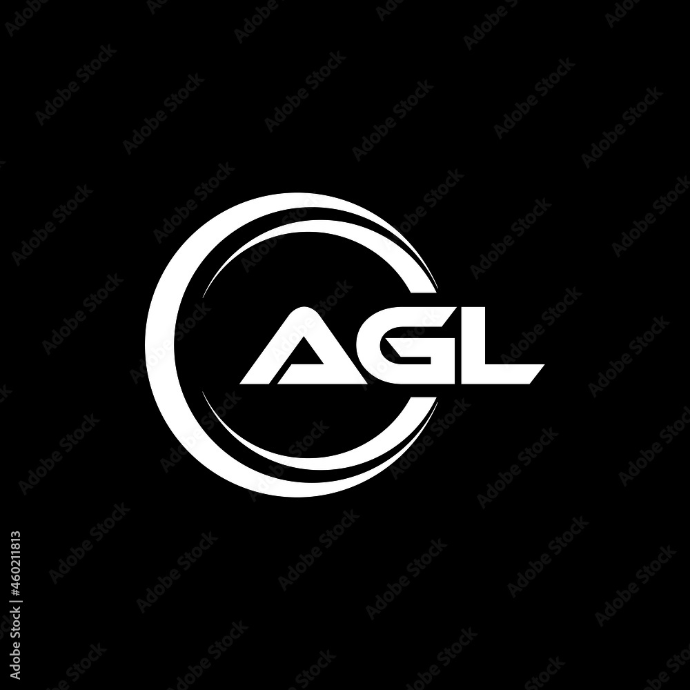 AGL letter logo design with black background in illustrator, vector ...
