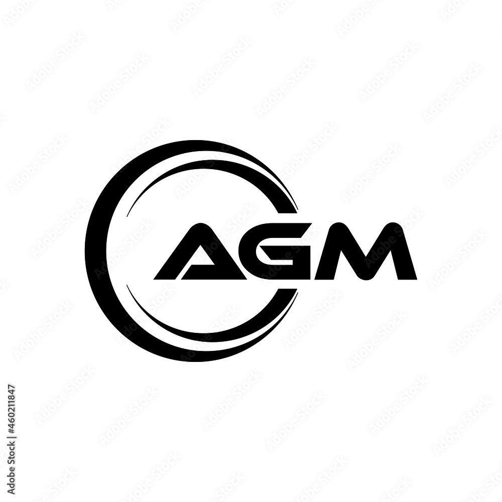 AGM letter logo design with white background in illustrator, vector ...