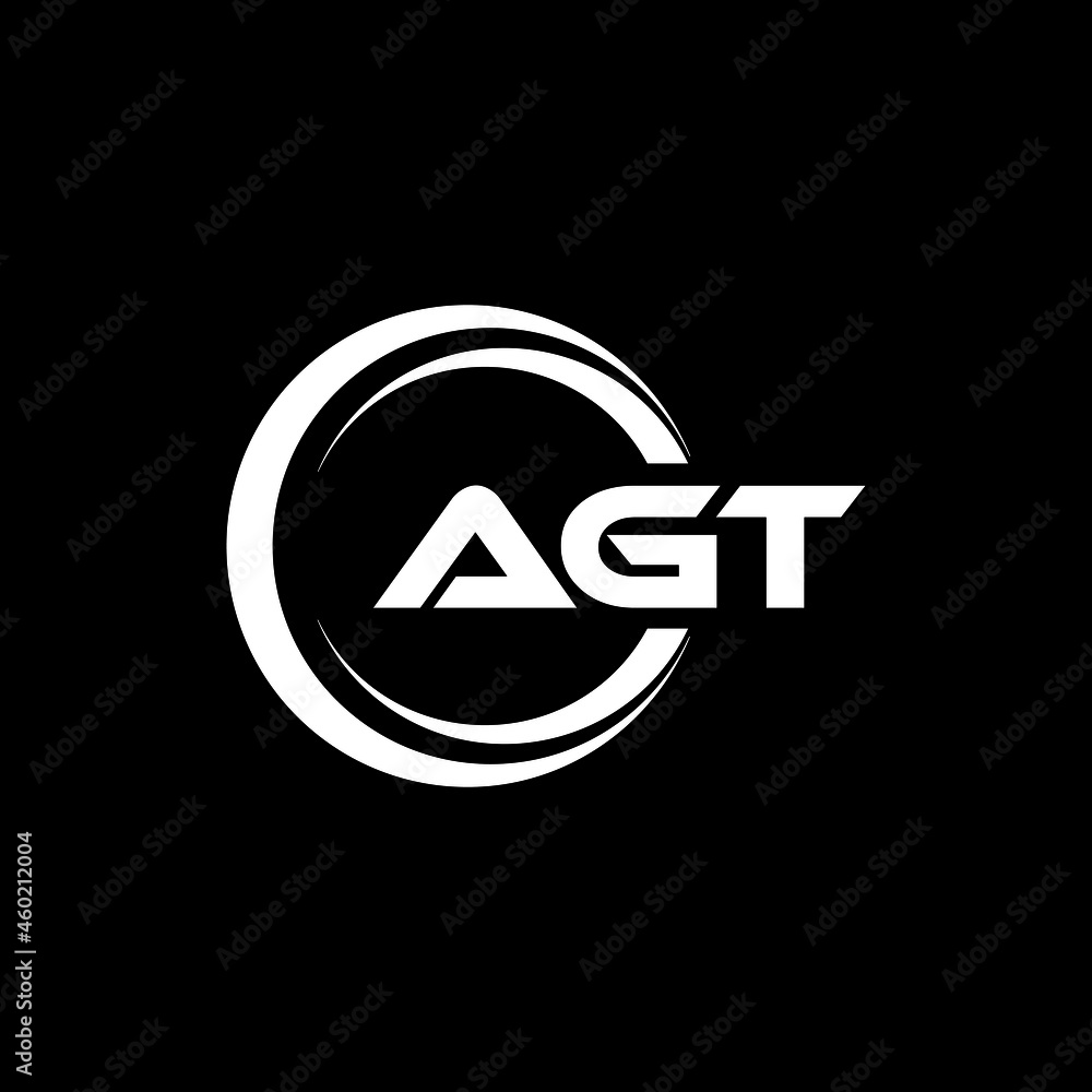 AGT letter logo design with black background in illustrator, vector ...