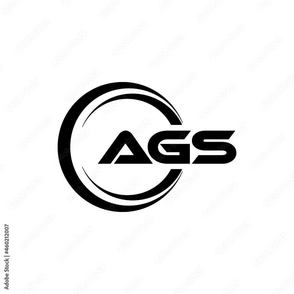 AGS letter logo design with white background in illustrator, vector ...