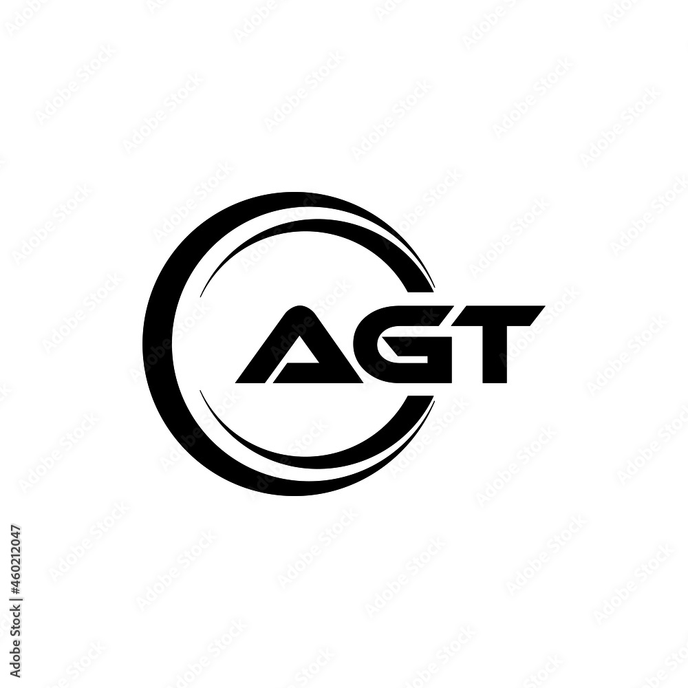 AGT letter logo design with white background in illustrator, vector ...