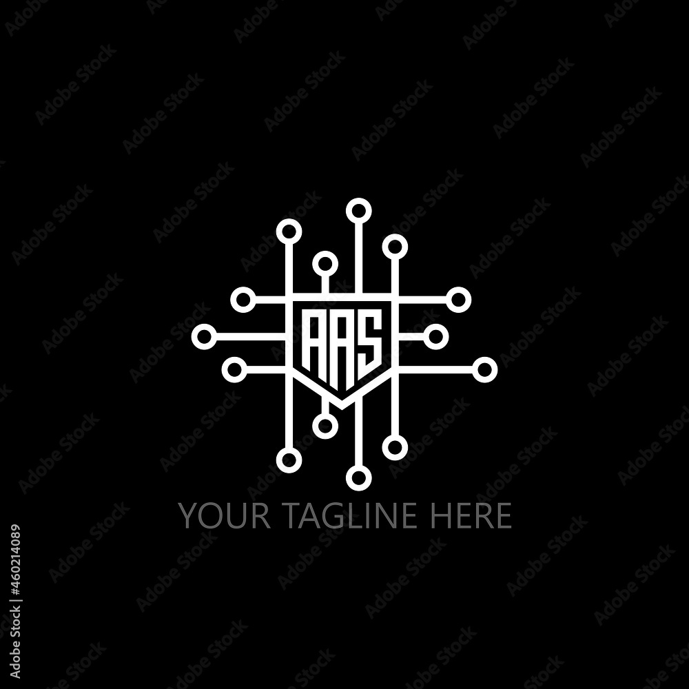 AAS letter logo design on black background.AAS creative initials letter ...