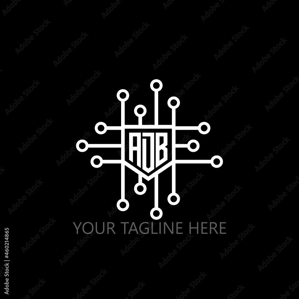 ADB letter logo design on black background.ADB creative initials letter ...