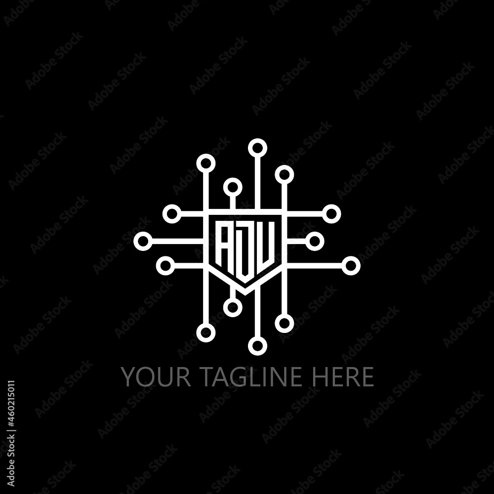 ADU letter logo design on black background.ADU creative initials letter ...