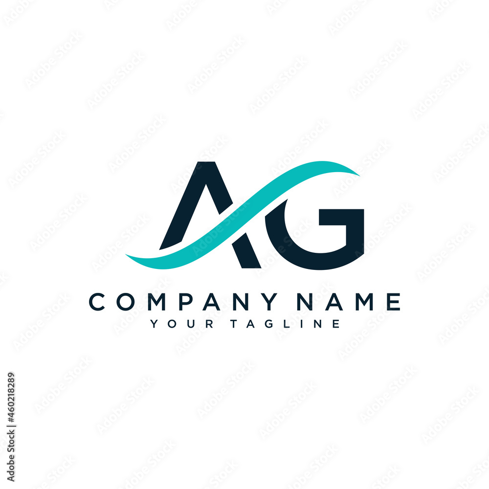 Initial AG logo design. Vector illustration. Stock Vector | Adobe Stock