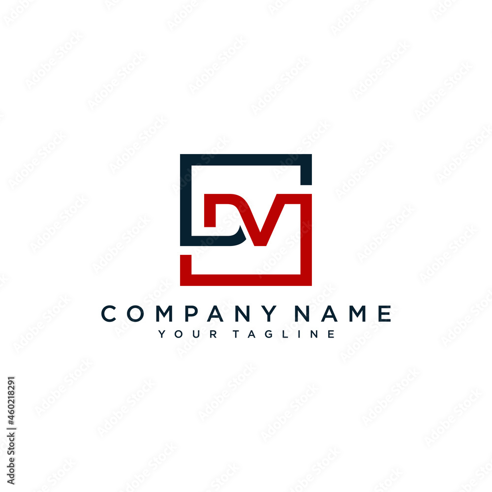 Initial DV logo design. Vector illustration. Stock Vector | Adobe Stock
