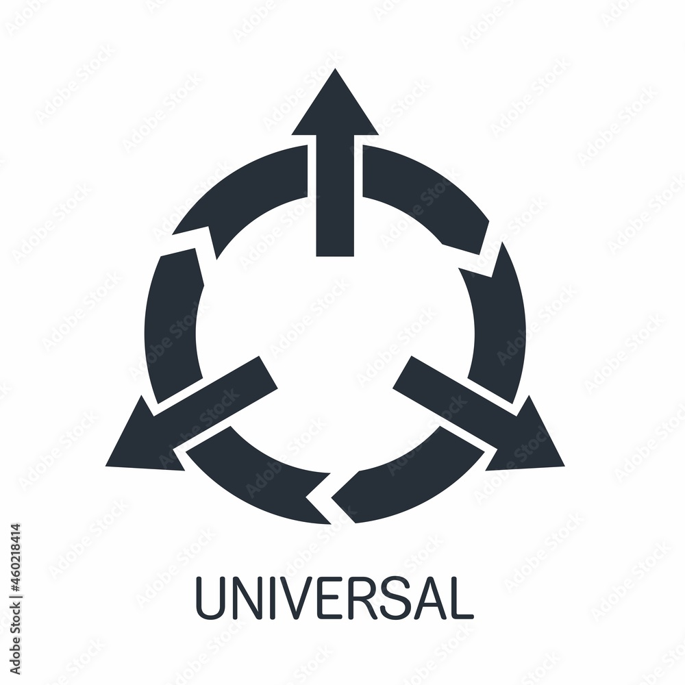 Universal. Vector illustration isolated on white background. Stock ...
