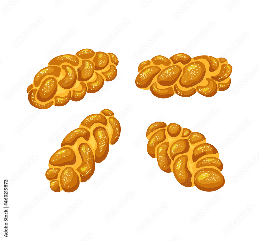 Challah, saturday bread on a white isolated background. Holiday jewish ...