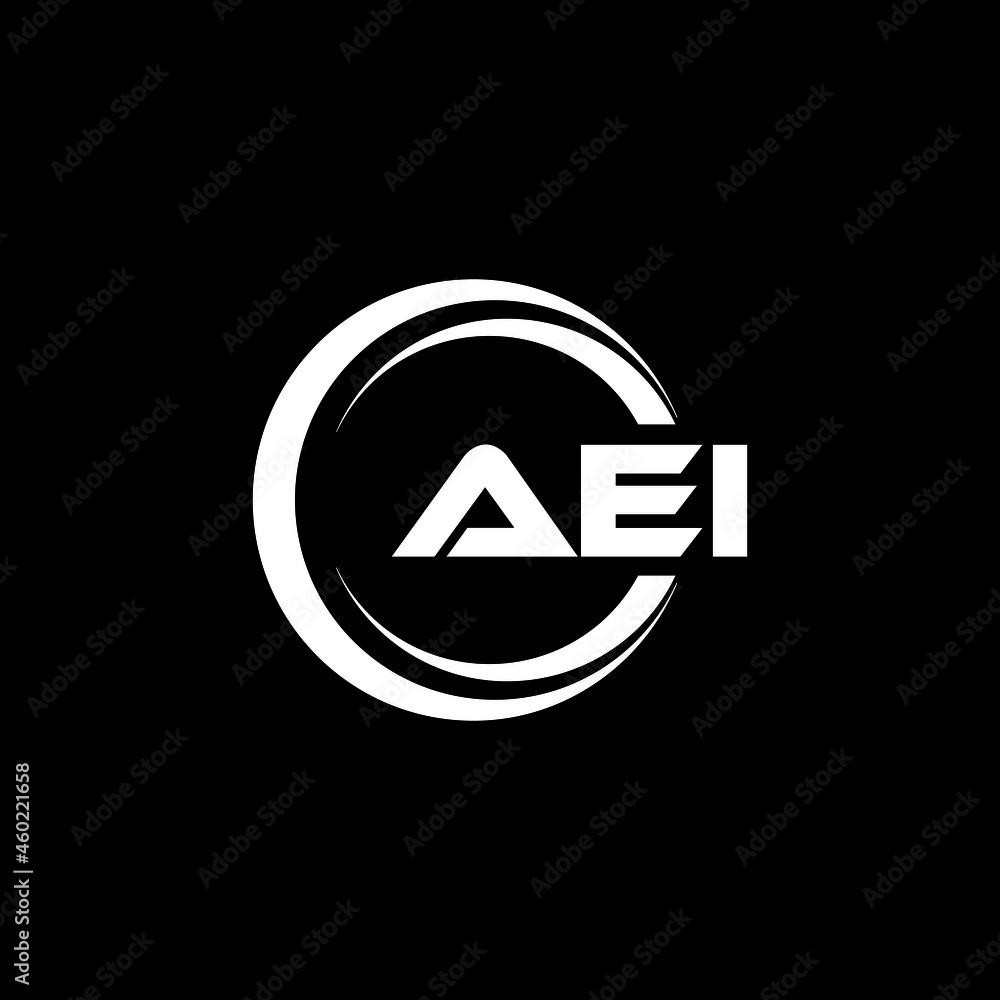 AEI letter logo design with black background in illustrator, vector ...