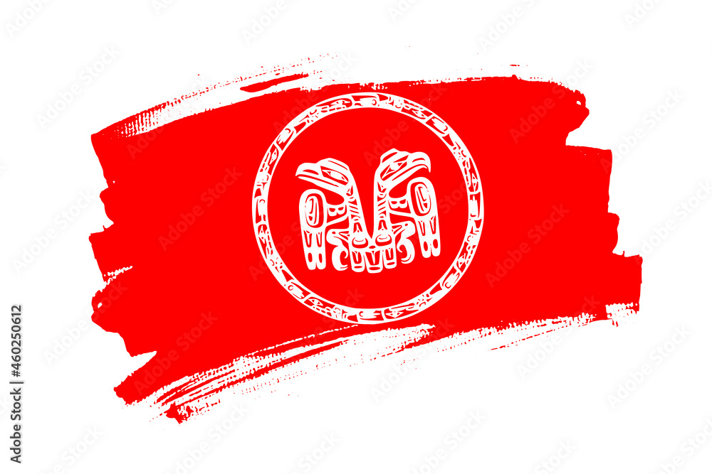 Flag of the Haida, Canada. The Haida banner brush concept. Horizontal ...