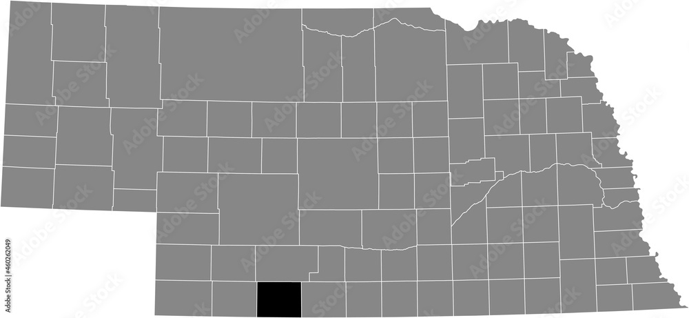 Vetor de Black highlighted location map of the Red Willow County inside ...