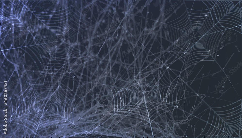 Dark vector background with spider web. Stock Vector | Adobe Stock