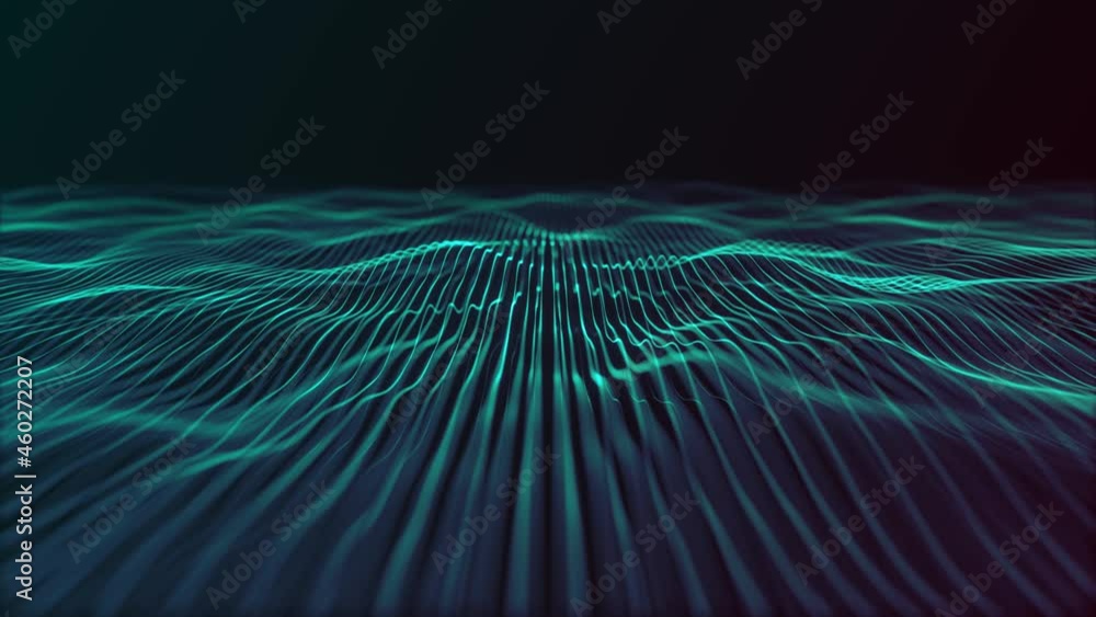 Abstract Digital Waving Lines Fx Background Loop/ 4k animation of an ...