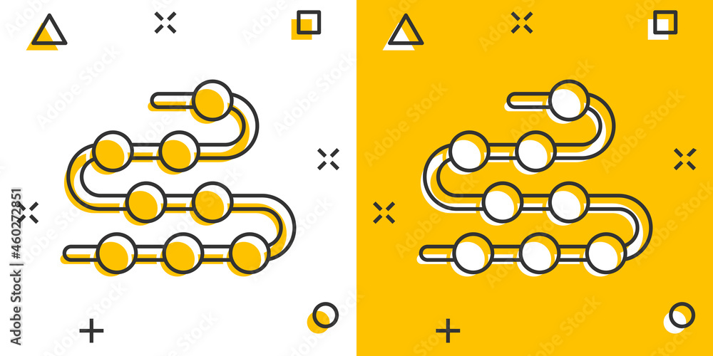 Timeline icon in comic style. Progress cartoon vector illustration on ...