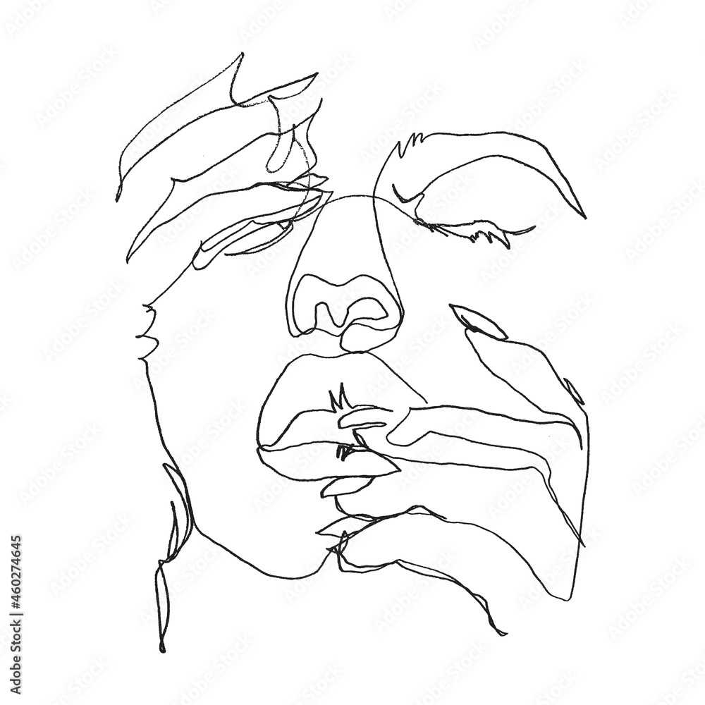 Vector free hand drawing illustration of a woman Stock Vector | Adobe Stock