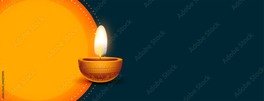 diwali diya banner with text space Stock Vector | Adobe Stock