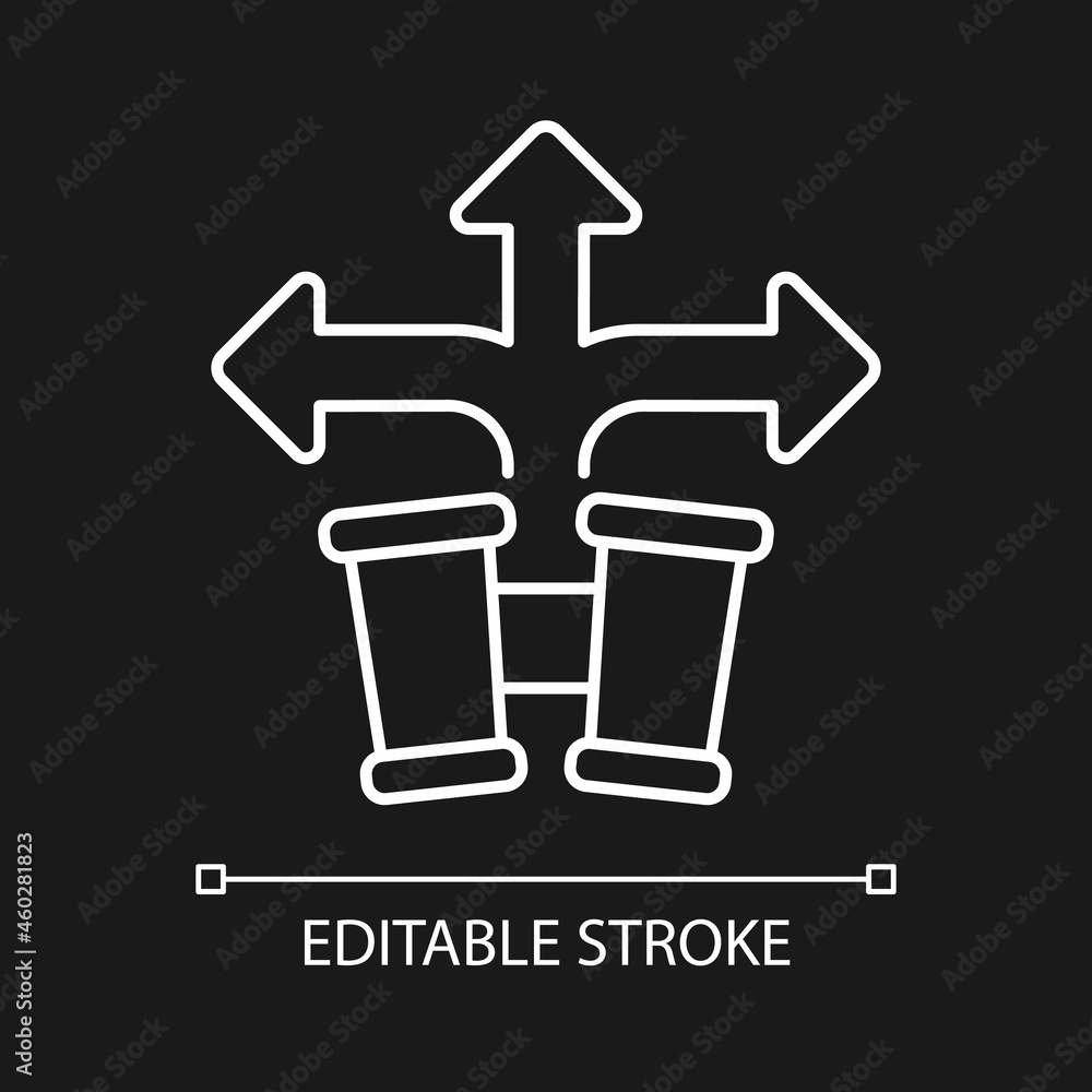 Developing foresight white linear icon for dark theme. Strategic ...