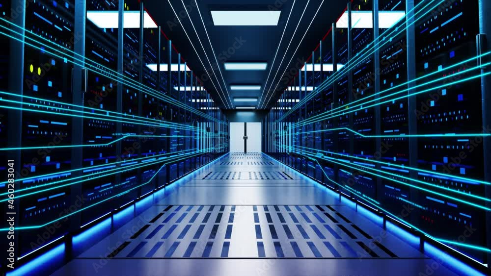 4K Neural network connection servers computer data center Seamless ...