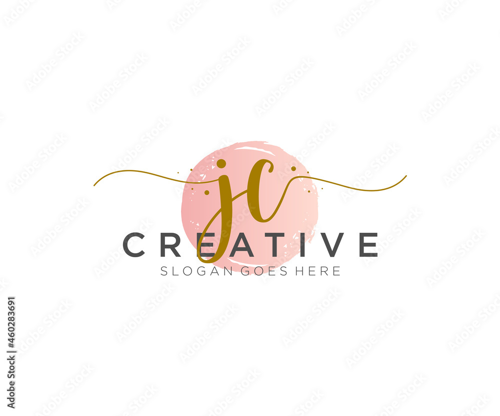 initial JC Feminine logo beauty monogram and elegant logo design ...