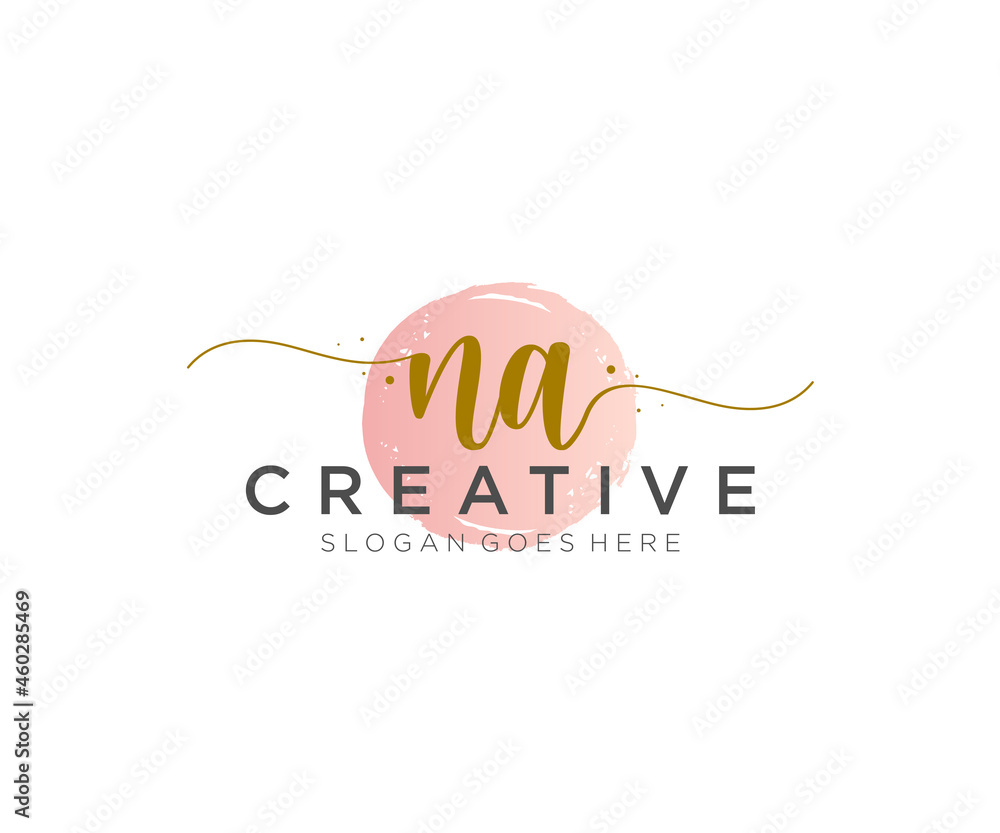 initial NA Feminine logo beauty monogram and elegant logo design ...