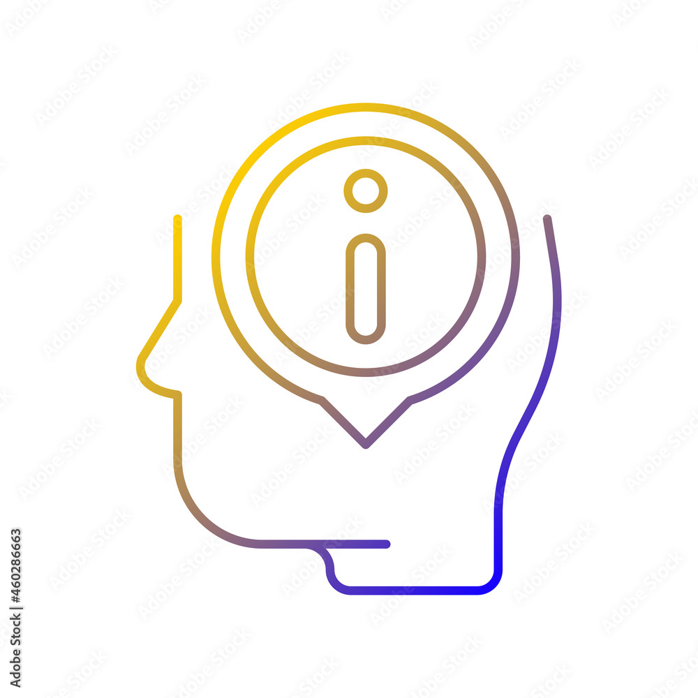 Staying well informed gradient linear vector icon. Obtain extensive ...