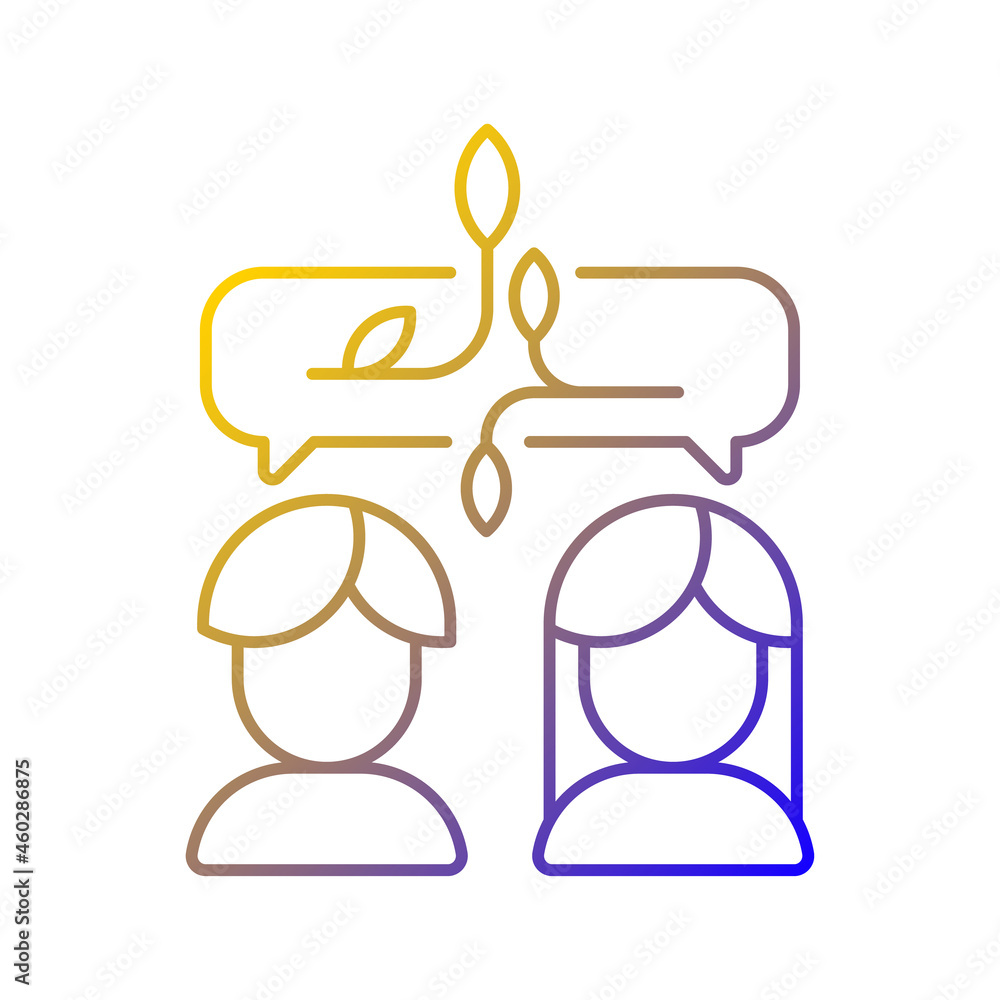 Vetor de Nonviolent communication gradient linear vector icon ...