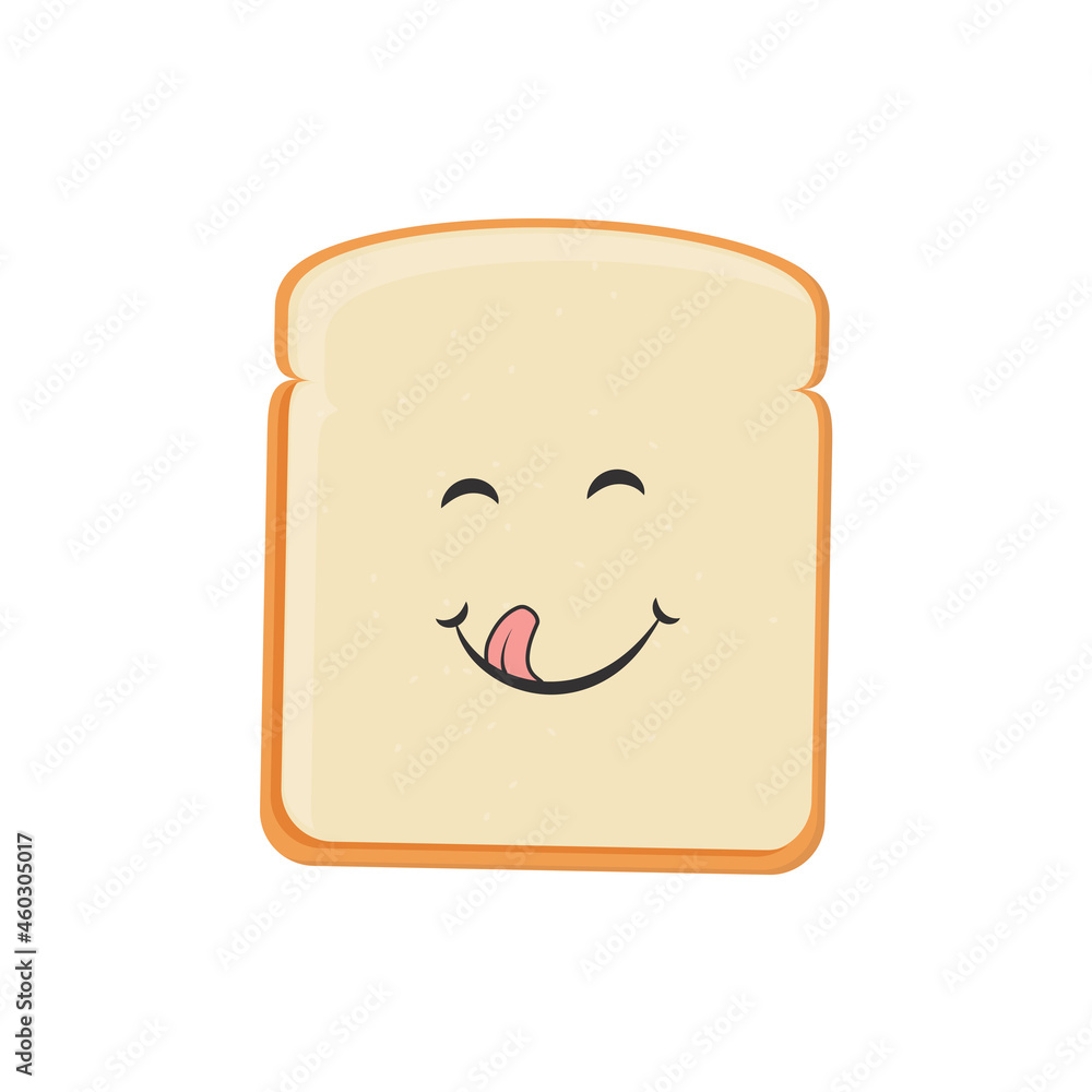Cartoon toast bread icon. Bread toast smiling. Stock Vector | Adobe Stock