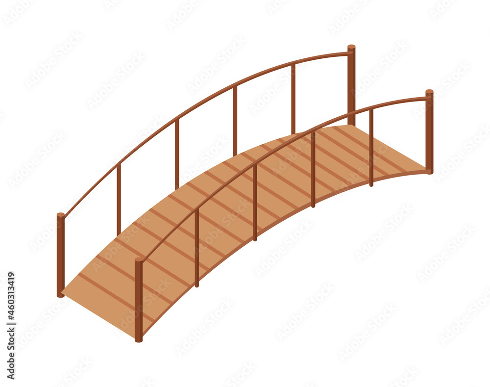 isometric bridge icon. 3d isolated drawing element of a modern urban ...