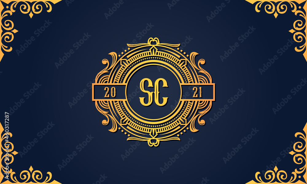 Royal vintage initial letter SC logo. Stock Vector | Adobe Stock