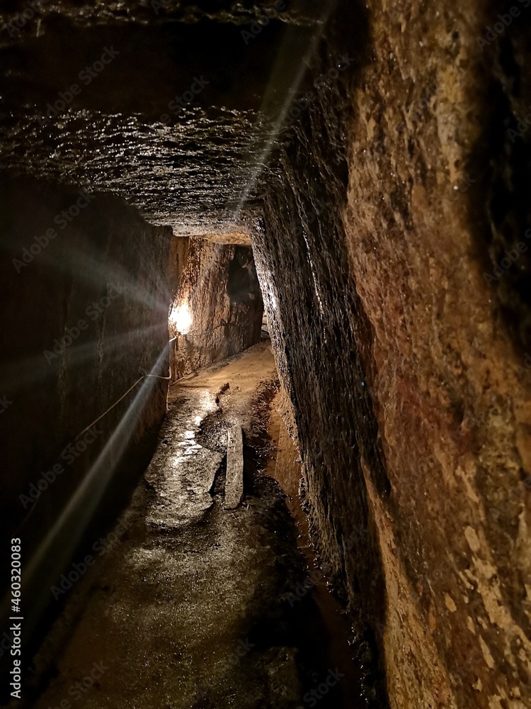Old roman tunnel in gold mine Rosia Montana, Transylvania - Roman ...