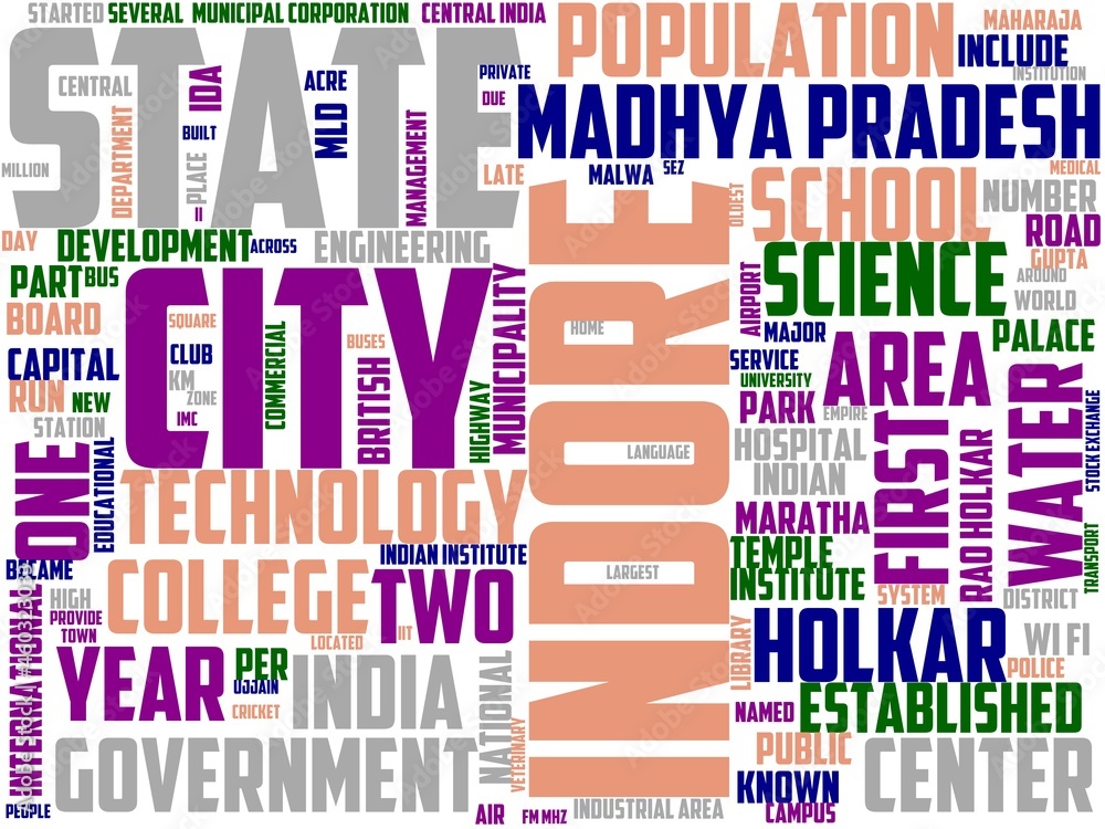 indore typography, wordart, wordcloud, architecture,indore,india ...