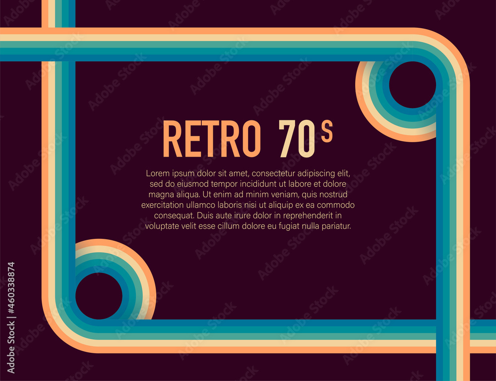 70s, 1970 abstract vector stock retro lines background. Vector ...