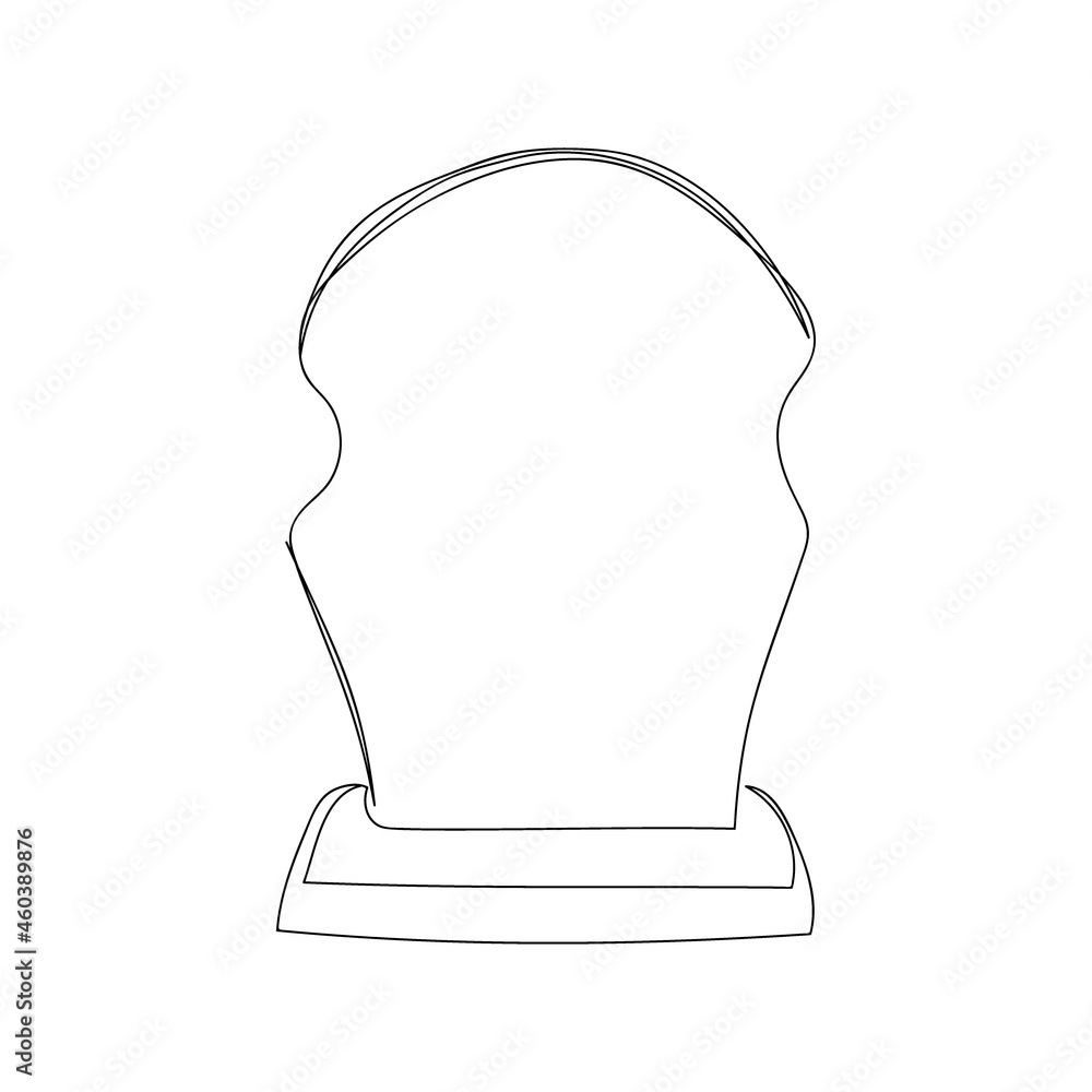 Figured tombstone one line art. Continuous line drawing of grave ...