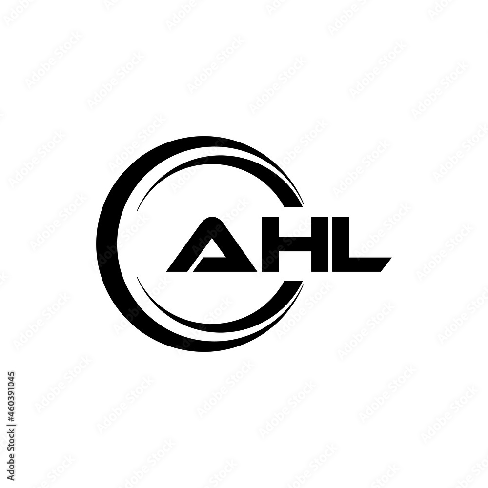 AHL letter logo design with white background in illustrator, vector ...