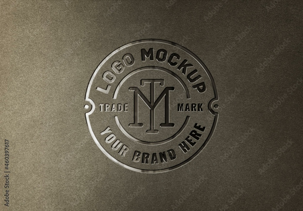 Realistic 3D Glossy Metallic Logo Mockup Stock Template | Adobe Stock
